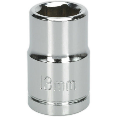 13mm Chrome Plated Drive Socket - 1/2" Square Drive - High Grade Carbon ...