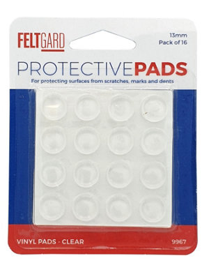 13MM CLEAR SELF-ADHESIVE RUBBER BUMPER PADS, PACK OF 16 SILICONE ...