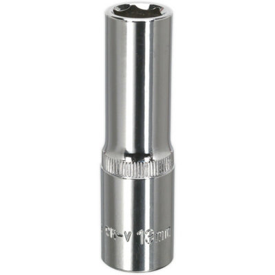 13mm Deep Drive Socket - Durable Forged Steel with Polished Chrome Finish