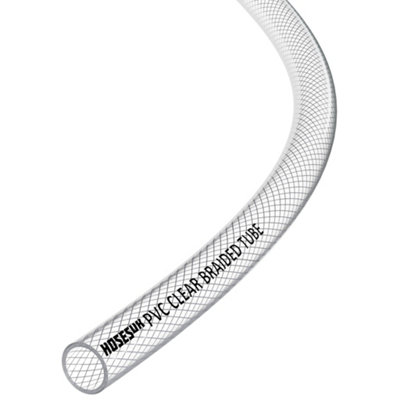13mm ID PVC Reinforced Braided Clear Hose x 14 Metres for Water ...