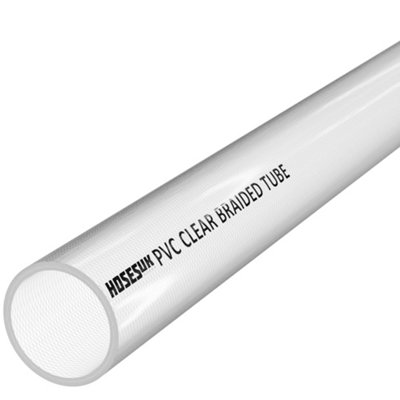 13mm ID PVC Reinforced Braided Clear Hose x 29 Metres for Water ...
