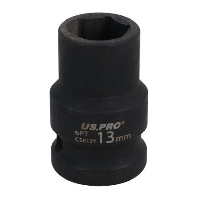 13mm Metric Shallow Impact Impacted European Style Socket 1/2" Drive 6 ...