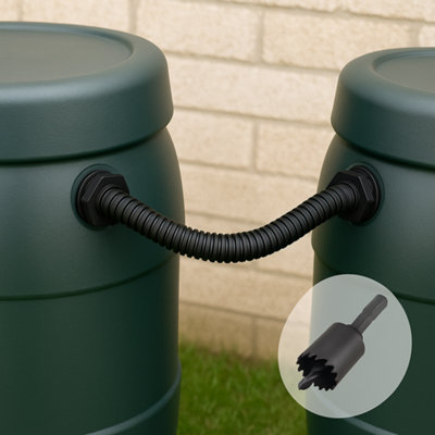 13mm Rainwater Butt Linking 2m Kit with Flexible Hose and Connectors ...