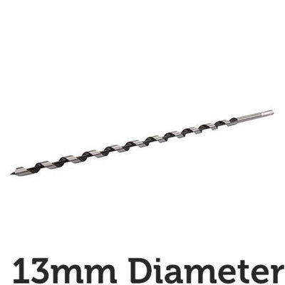 13mm x 450mm Long Hardened Steel Auger Drill Bit Hex Shank Shaft ...