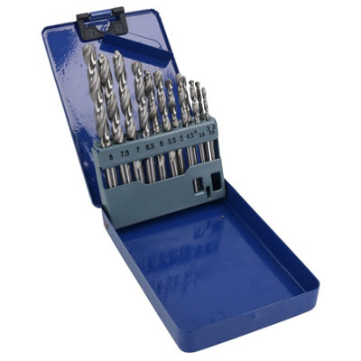 13pc HSS-G Metric Drill Bit Set Split Point Drills Metal Plastic Copper 2mm - 8mm | DIY at B&Q