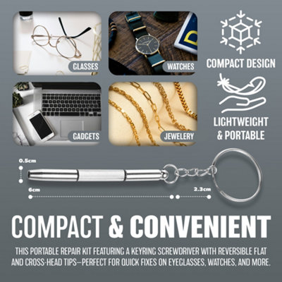 13pc Spectacle Eye Glasses Repair Fix Kit Screwdriver Nose Pads Screws ...