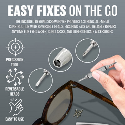 13pc Spectacle Eye Glasses Repair Fix Kit Screwdriver Nose Pads Screws ...