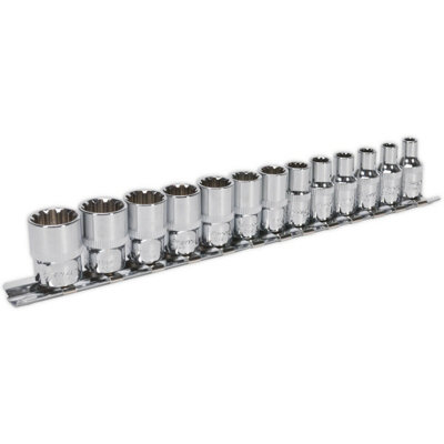 13pc UNIVERSAL Metric Socket Set - 1/4" Sq - TOTAL DRIVE Fits Most ...