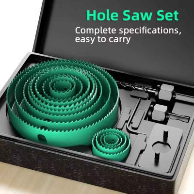 13Pcs Hole Saw Set for Wood Plastic Metal PVC Gypsum Board Drilling