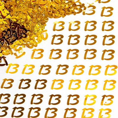 13th Birthday Confetti Gold 2 pack x 14 grams birthday decoration Foil ...