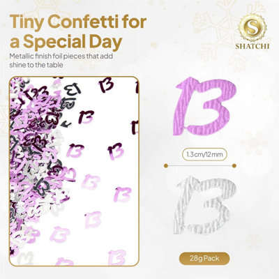 13th Birthday Confetti Pink & Silver 2 pack x 14 grams birthday ...