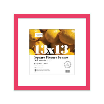13x13" Bright Pink Picture Frame - 13x13" Square Frame with 11x11 ...