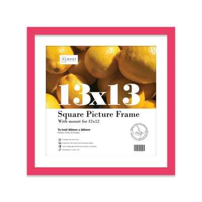 13x13" Bright Pink Picture Frame - 13x13" Square Frame with 12x12 ...