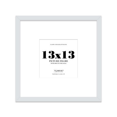13x13" Light Grey Picture Frame - 13x13" Square Frame with 10x10" Mount ...