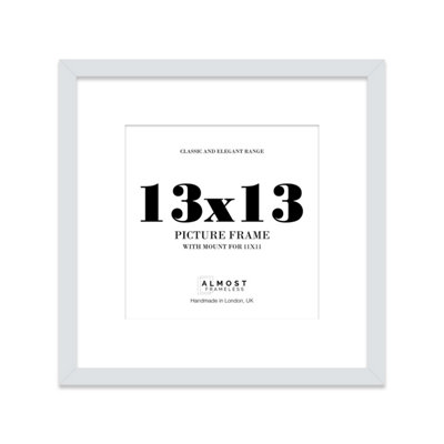 13x13" Light Grey Picture Frame - 13x13" Square Frame with 11x11" Mount ...