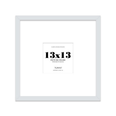 13x13" Light Grey Picture Frame - 13x13" Square Frame with 9x9" Mount ...