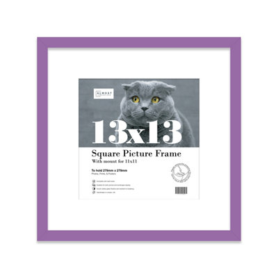 13x13" Purple Picture Frame - 13x13" Square Frame with 11x11" Mount for ...