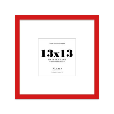 13x13" Red Picture Frame - 13x13" Square Frame with 10x10" Mount for ...