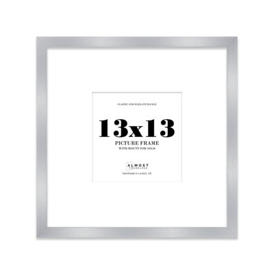 13x13" Silver Picture Frame - 13x13" Square Frame with 10x10" Mount for ...