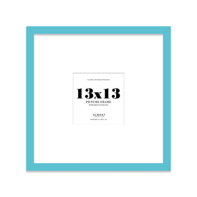13x13" Turquoise Picture Frame - 13x13" Square Frame with 9x9" Mount ...