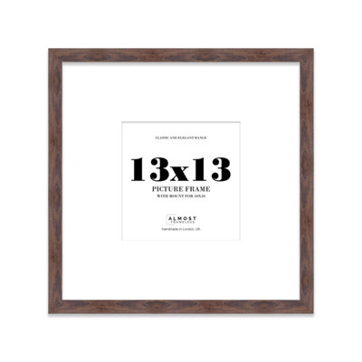 13x13" Walnut Picture Frame - 13x13" Square Frame with 10x10" Mount for ...