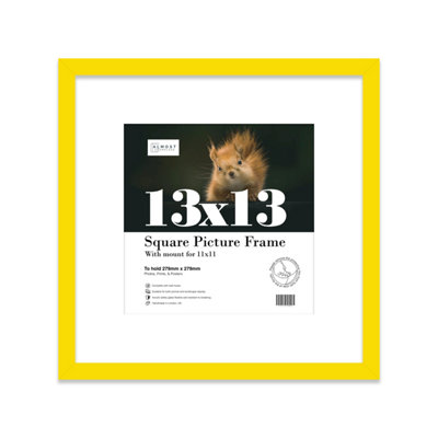 13x13" Yellow Picture Frame - 13x13" Square Frame with 11x11" Mount for ...
