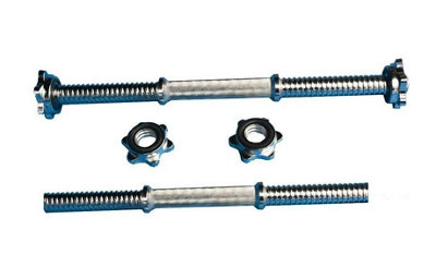 14" Chrome Dumbbell Bars (Set of 2) Adjustable Spinlock Free Weights ...