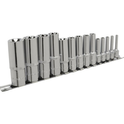 14 PACK TRX Star DEEP Socket Set - 1/4" 3/8" 1/2" Square Drive E4 to ...