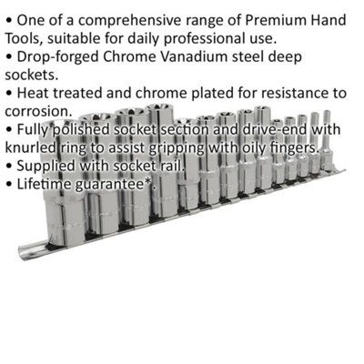 14 PACK TRX Star DEEP Socket Set - 1/4" 3/8" 1/2" Square Drive E4 to ...