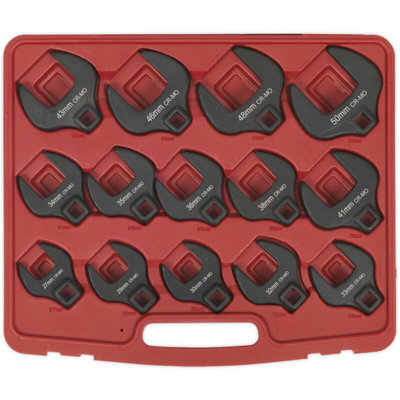 14-Piece Crows Foot Nut Spanner Socket Set with 1/2-Inch Drive ...