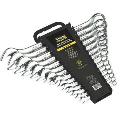 14-Piece Slim Handled Combination Spanner Set - Metric 12 Point Open ...