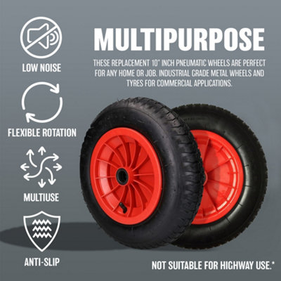 14" Red Sack Truck Trolley Rubber Anti Slip Wheel Heavy Duty Barrow ...