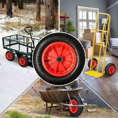 14" Red Sack Truck Trolley Rubber Anti Slip Wheel Heavy Duty Barrow ...