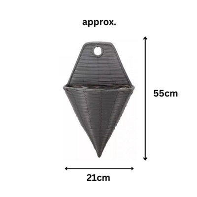 14" Slate Faux Rattan Wall Torch | DIY at B&Q