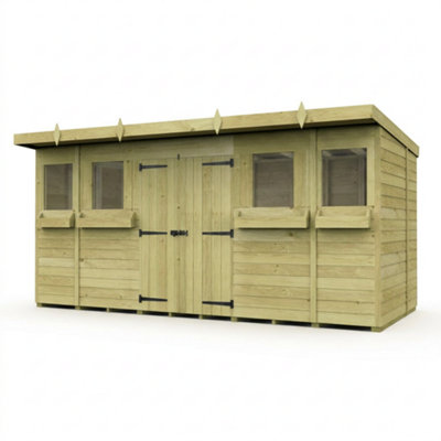 14 x 7 Summer Pent Shed - DIY SHEDS