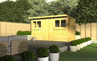 14 x 7 Summer Pent Shed - DIY SHEDS