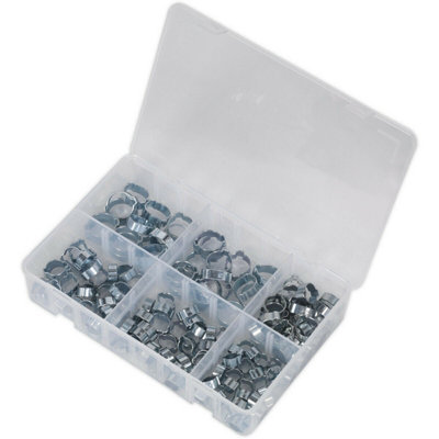 140 Piece Zinc Plated O-Clip Assortment - Double Ear Fasteners ...
