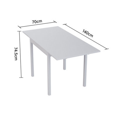140 x 70 x 74.5cm Rectangular Expandable Wooden Dining Table Kitchen ...