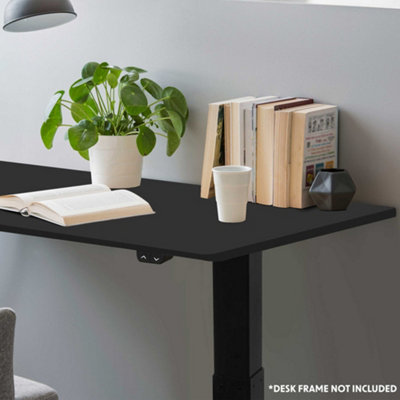 1400mm x 700mm Black Rectangular Standing Desk Top for Ergonomic Office ...