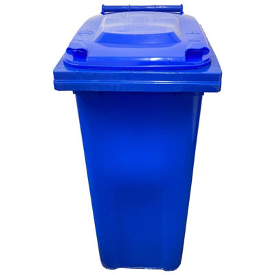 140L Blue General Waste Recycling Trash Wheelie Bin With Lid, Handle ...