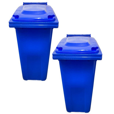 140L Blue General Waste Recycling Trash Wheelie Bin With Lid, Handle ...