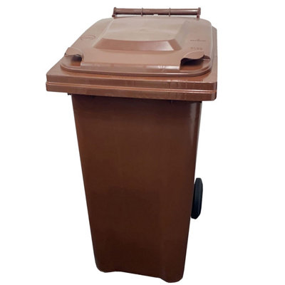 140L Brown Coloured Wheelie Bin Compact Sized Ideal For Small Gardens ...