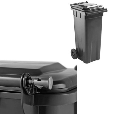 140L Grey General Waste Recycling Trash Wheelie Bin With Lid, Handle ...