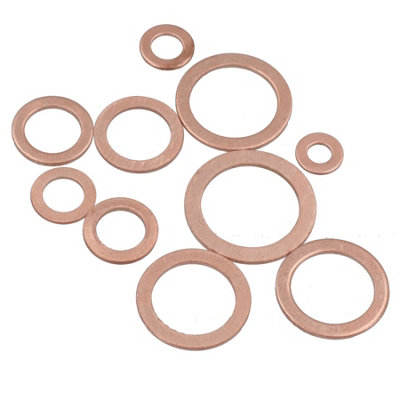 140pc Solid Copper Washer Assortment Set Seal Flat Gasket Metric Sizes ...