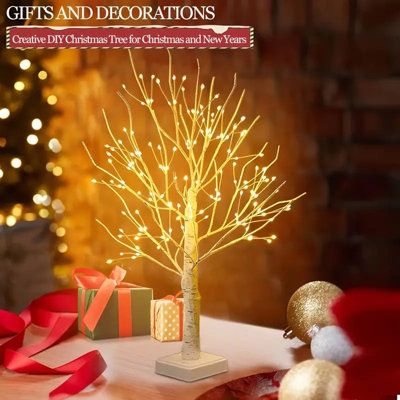 144 LED Warm Lights Christmas Birch Twig Tree with Light, Pre Lit ...