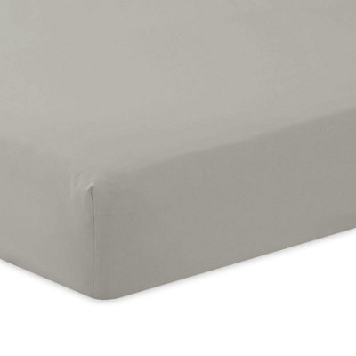 144 Thread Count Poetry Plain Dye Fitted sheet 4ft Bedding Dark Grey