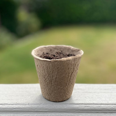 144 x 7cm Eco Round Fibre Biodegradable and Compostable Plant Pots ...