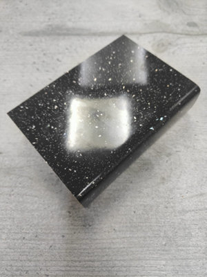 1450mm Black Andromeda Sparkle Gloss Worktop 600mm Wide 38mm Thick