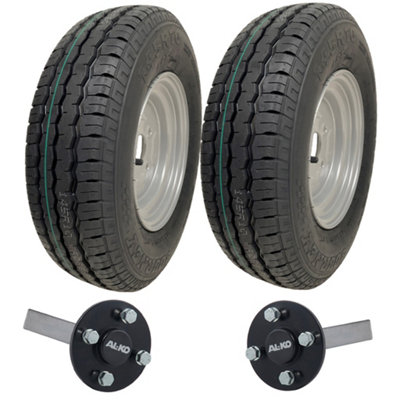 145R10 Trailer Kit High Speed Road Legal Journey Wheels ALKO Stub Axles ...