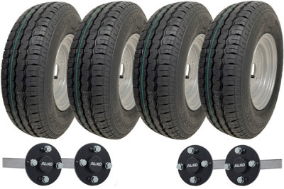 145R10 Twin Axle Trailer Kit High Speed Road Legal Wheels ALKO Hub ...
